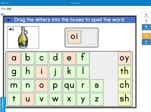 OI OY Spelling Rule BOOM CARDS | Orton Gillingham Drag and Spell Tiles