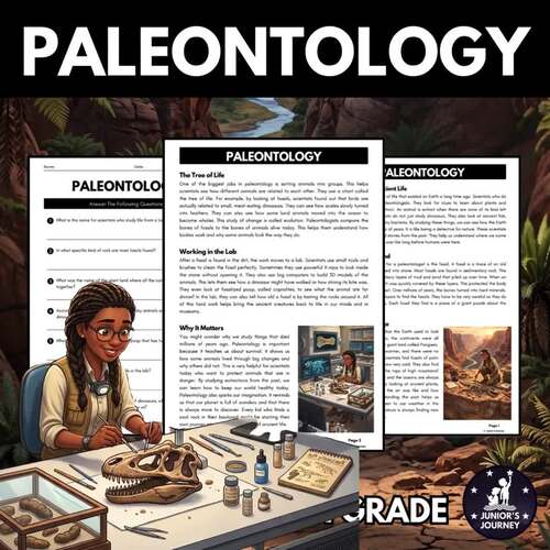 Paleontology | Dinosaur Passage & Worksheet | Reading Comprehension
