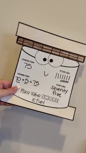 Smore Math Place Value Craft by The Teaching Diva Corner | TPT