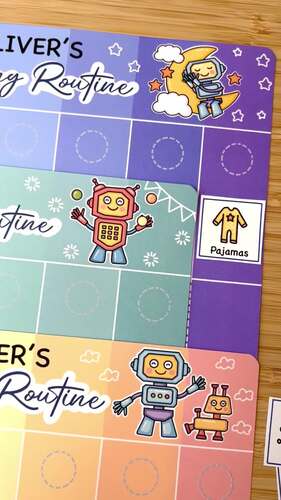 Editable Chore Chart Morning Evening Routine Flip Chart Bedtime Visual ...