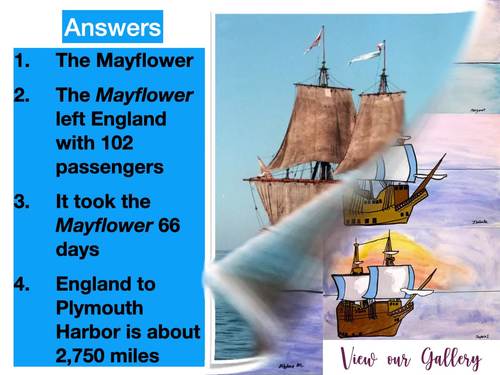 Seascape Mayflower Painting Lesson with Thanksgiving Resources by Fuglefun