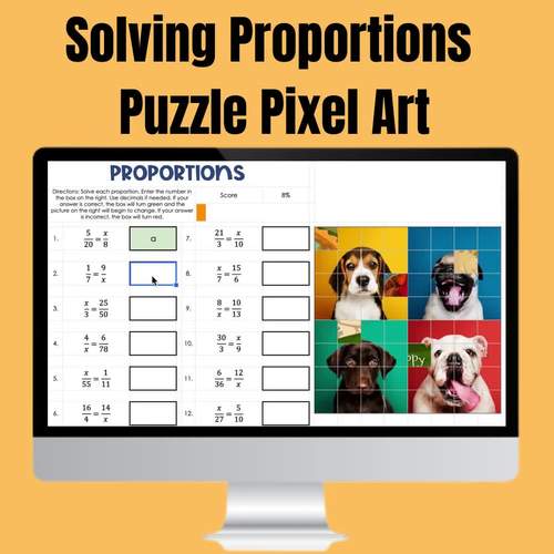 Solving Proportions Puzzle Pixel Art - Thanksgiving Edition | TPT