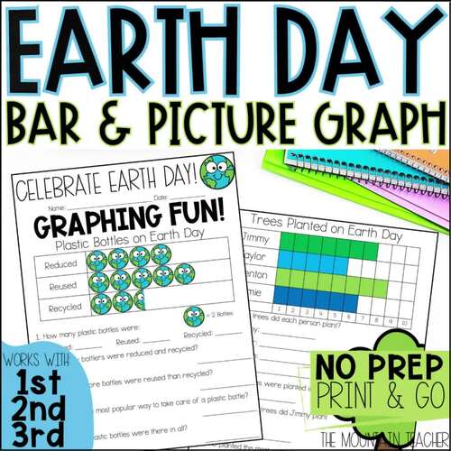 Earth Day Graphing Worksheet - Bar Graph and Pictograph for 1st 2nd or ...