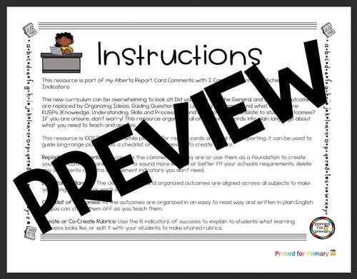 NEW Grade 4 MATH Curriculum: Alberta Report Card Comments | Editable ...