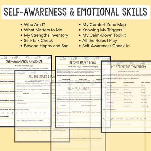 8th Grade Social Skills Worksheets Counselor Homeschool SEL 6th Grade ...