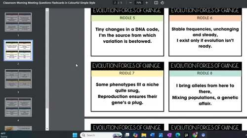 NGSS-Aligned Evolution Forces of Change Notes & Riddle Cards for Pre-AP ...