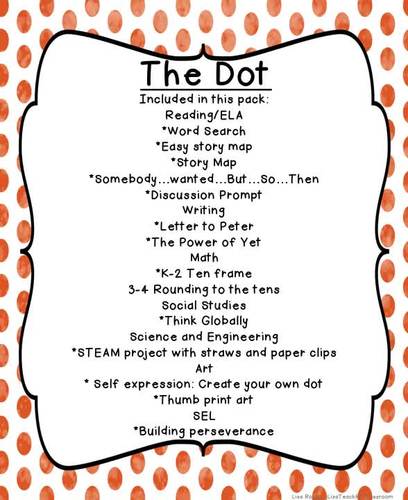 The Dot Picture Book Companion by LisaTeachR's Classroom | TPT