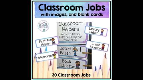 Classroom Jobs Helpers Chart With Visual Cards - Classroom Management