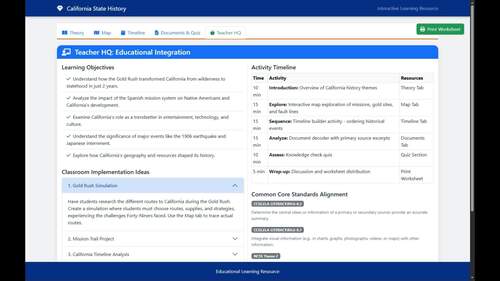 California State History Interactive | Maps, Timeline, Quiz & Document ...