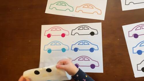 Car Matching Learning Activity, Fine Motor Skills, Shape Letter Recognition