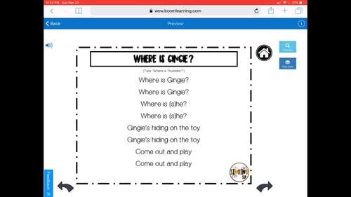 Gingerbread Song for Prepositions and Where questions: BOOM Version