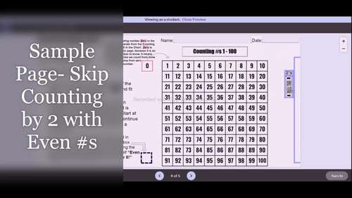 Interactive Numbers Chart 1-100: Skip Count: 10s,5s,2s-Even/Odd FULLY ...