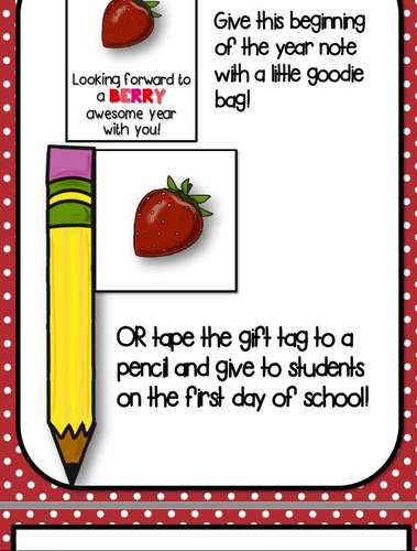 Berry Beginning of Year Gift Tag (Looking forward to a BERRY awesome year!)