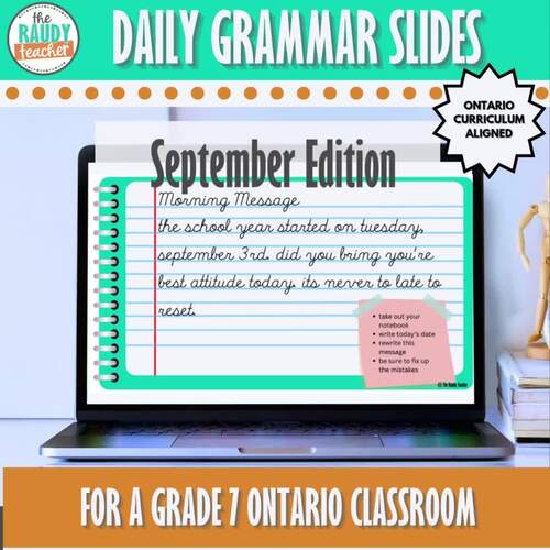 Grade 7 September Daily Grammar Slides | Ontario Language Curriculum