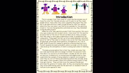 COMPLETE GENETICS PROJECT Design Aliens with Adaptive Traits! Distance ...