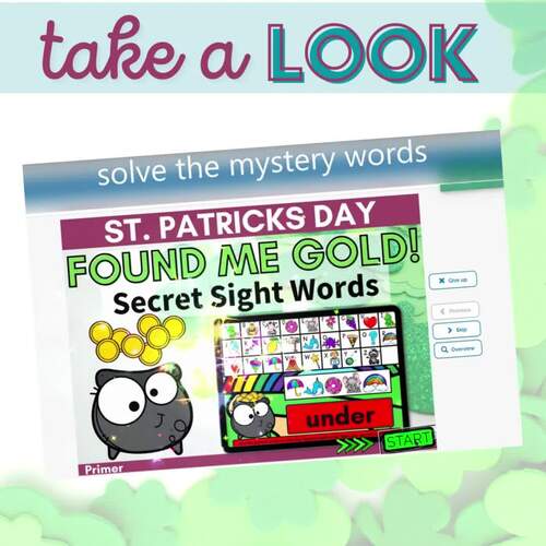 St. Patrick's Day Sight Words Mystery Words Bundle for Boom Cards
