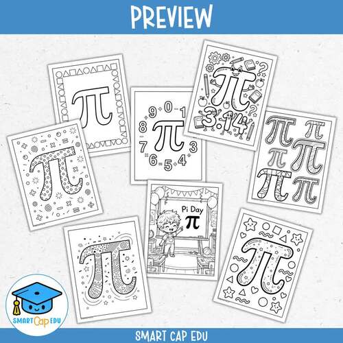 Pi Day Math Activities Coloring Pages | 3rd–6th Grade by Smart Cap Edu