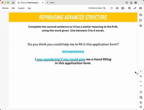 ESL Advanced Lesson: Learn Advanced Rephrasing Structures by ESL Class ...