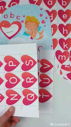 Cupid Letter Hearts Sorting Activity: Valentine's Day Alphabet Matching ...