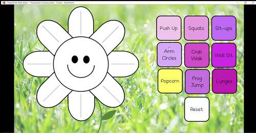 PowerPoint Coloring Gross Motor Game | Spring Flower Theme by A Pedi PT