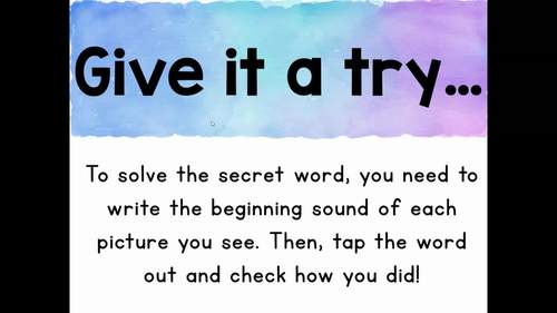 CVC Secret Word- Mixed Vowels- Digital File by Giggles and Wiggles