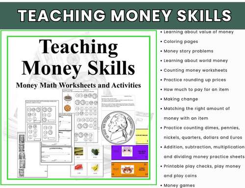 Teaching Money Skills- Workbook on Money Math Skills by Great Kids ...