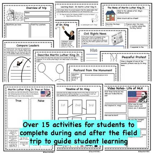 Dr Martin Luther King Jr Monument Virtual Field Trip Activities for MLK Day