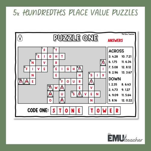 Halloween Decimal Hundredths Place Value Escape Room Order Represent Locate