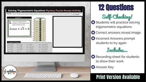 Solving Trigonometric Equations Self Checking Digital Activity | TPT