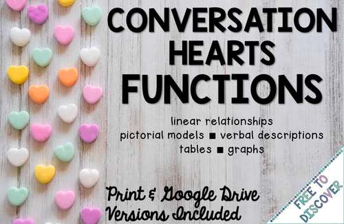 Conversation Hearts Functions Activity by Free to Discover | TPT