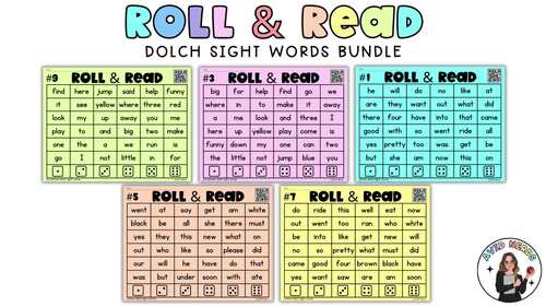 Roll and Read Dolch High Frequency Sight Word Games | Bundle by AVID Nerds