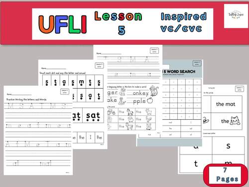 UFLI Lesson 5 Inspired Bundle for Reading Spelling and Handwriting CVC ...