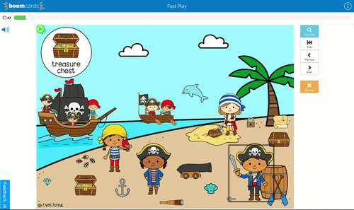 [A] MATCHING Picture Hunt Boom Cards™ | Pirates (With Audio) by Ever Joyful