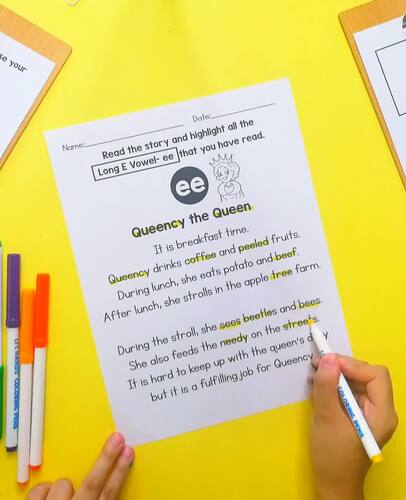 Long Vowel E Reading Comprehension Passage by The Joy in Teaching