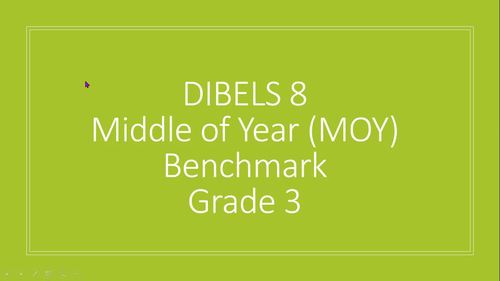 DIBELS 8 MOY Benchmark Assessment Grade 3 by Peaceful Classroom | TPT