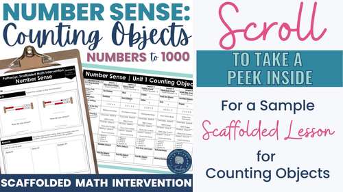 Number Sense Worksheets - Counting Objects to 1000 Scaffolded Math ...