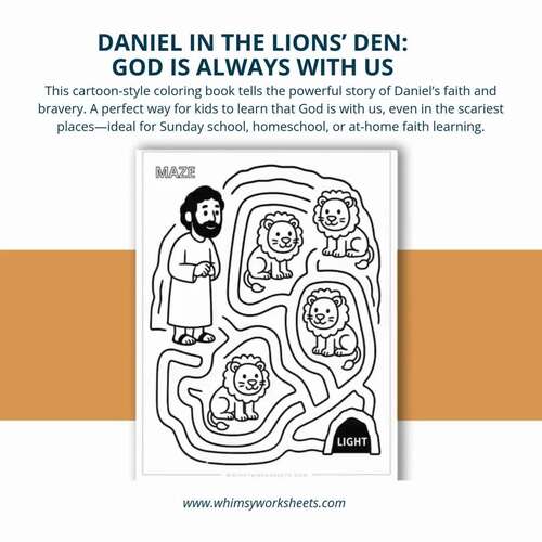 Daniel in the Lion's Den Sunday School Printables and Coloring Pages ...
