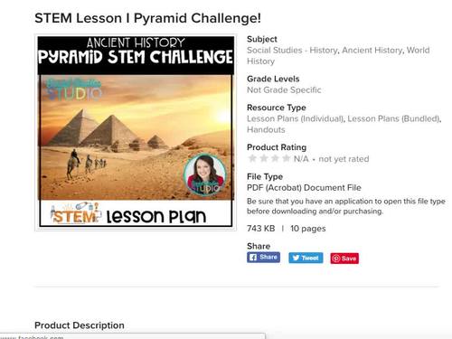 STEM Lesson I Pyramid Challenge! by Social Studies Studio | TPT