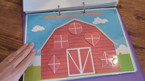 Farm Shape Matching Preschool Printable Activity Toddler Matching