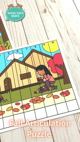Fall Speech Articulation Puzzle Scenes by Talking Mama Bears | TPT