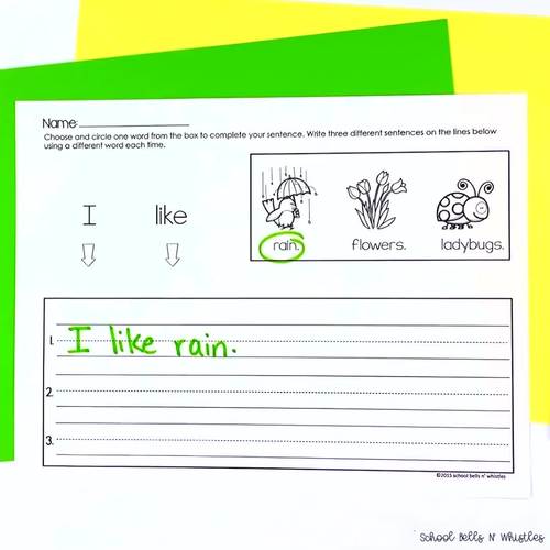 SPRING WRITING SENTENCES by School Bells N Whistles | TPT