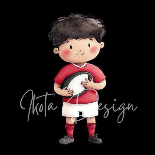Red Rugby Team Clipart by Ikota Design | TPT
