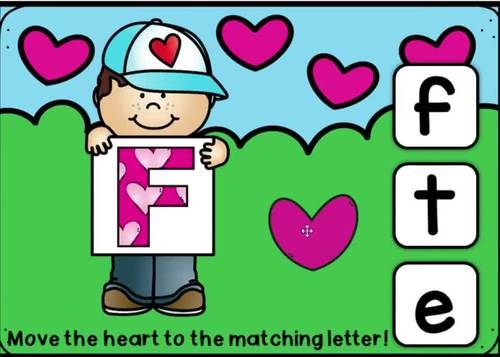 Valentines Day ABC Alphabet Letter Matching Uppercase and Lowercase ...