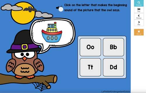 Halloween Beginning Sounds BOOM Cards by La Petite Kindergarten