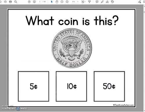 What Coin? U.S. Coin VALUES Digital Task Cards by Teach Love Autism