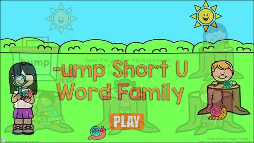 ump Short U Word Family Phonics Digital Game for PowerPoint™ & Google ...