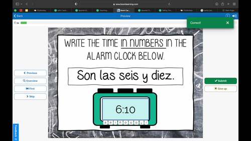 Spanish Time with Y La Hora Boom Cards Digital Task Cards | TPT