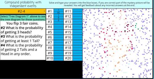 Compound Probability with Independent Events Pixel Art Digital Activity