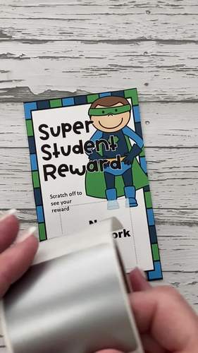 Scratch Off Reward Prize Coupons Editable BW and Color versions | TPT