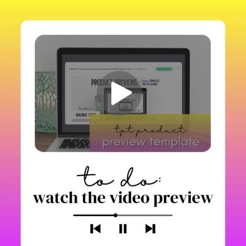 Editable TPT Product Preview Canva Templates TPT Sellers & Teacher Authors